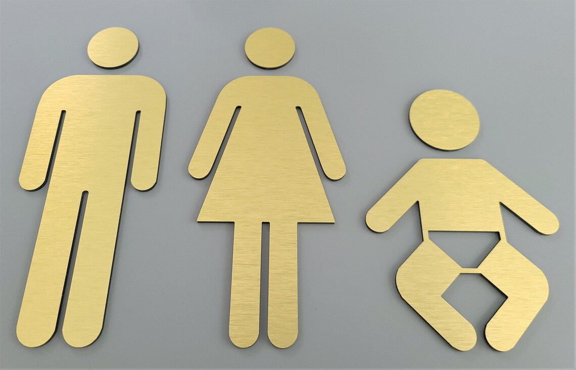 Family Restroom Figures Set of 3. All Gender Restroom With - Etsy