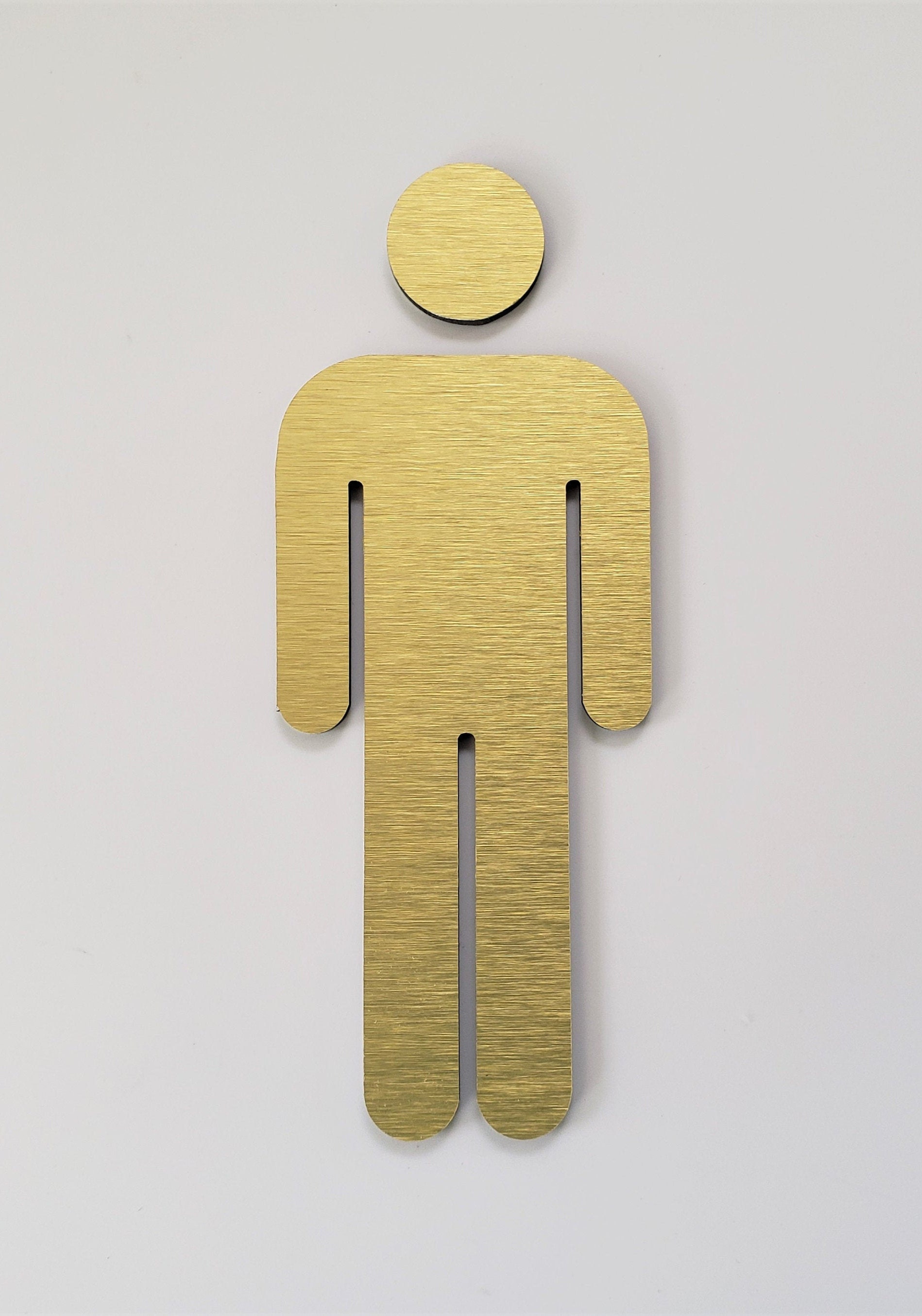 Male Female bathroom figures - set of 2. Restroom door sign. Metal ...