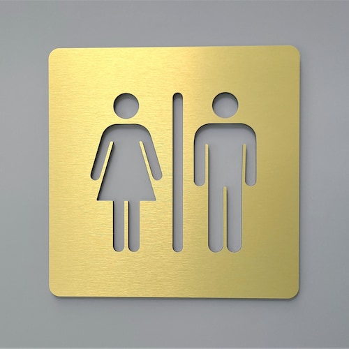 Gold Restroom Sign Male Female Bathroom Signs for Gold Home - Etsy
