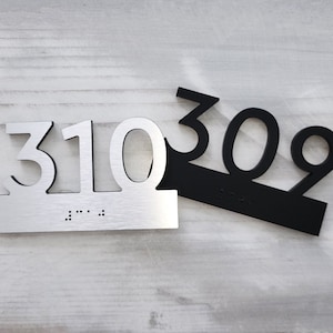 Room Number Signs With Grade 2 Braille. Custom Door Numbers With ...