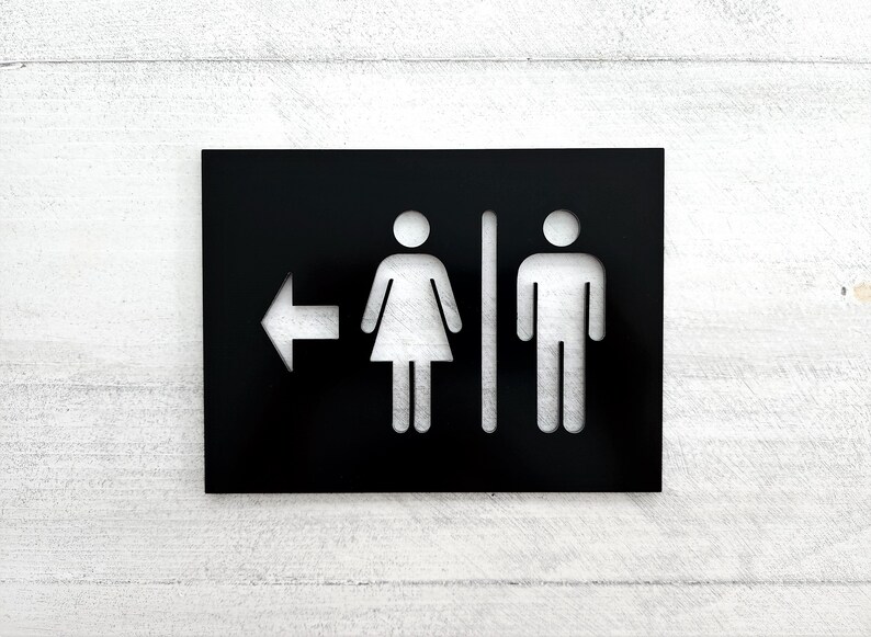 Restroom Directional Signs. Bathroom Signs With Arrows. Arrow Signs for ...
