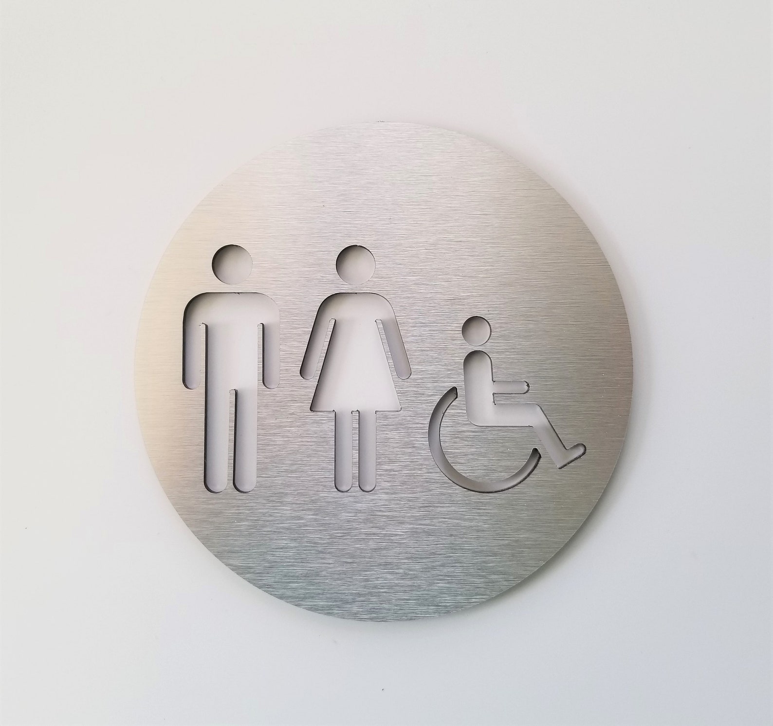 Gold Bathroom Sign. All Gender Restroom Door Sign. Unisex | Etsy