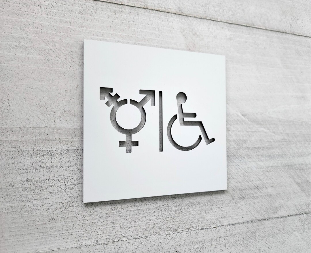 Handicap Accessible Gender-neutral Bathroom Sign. Gender Neutral Symbol ...
