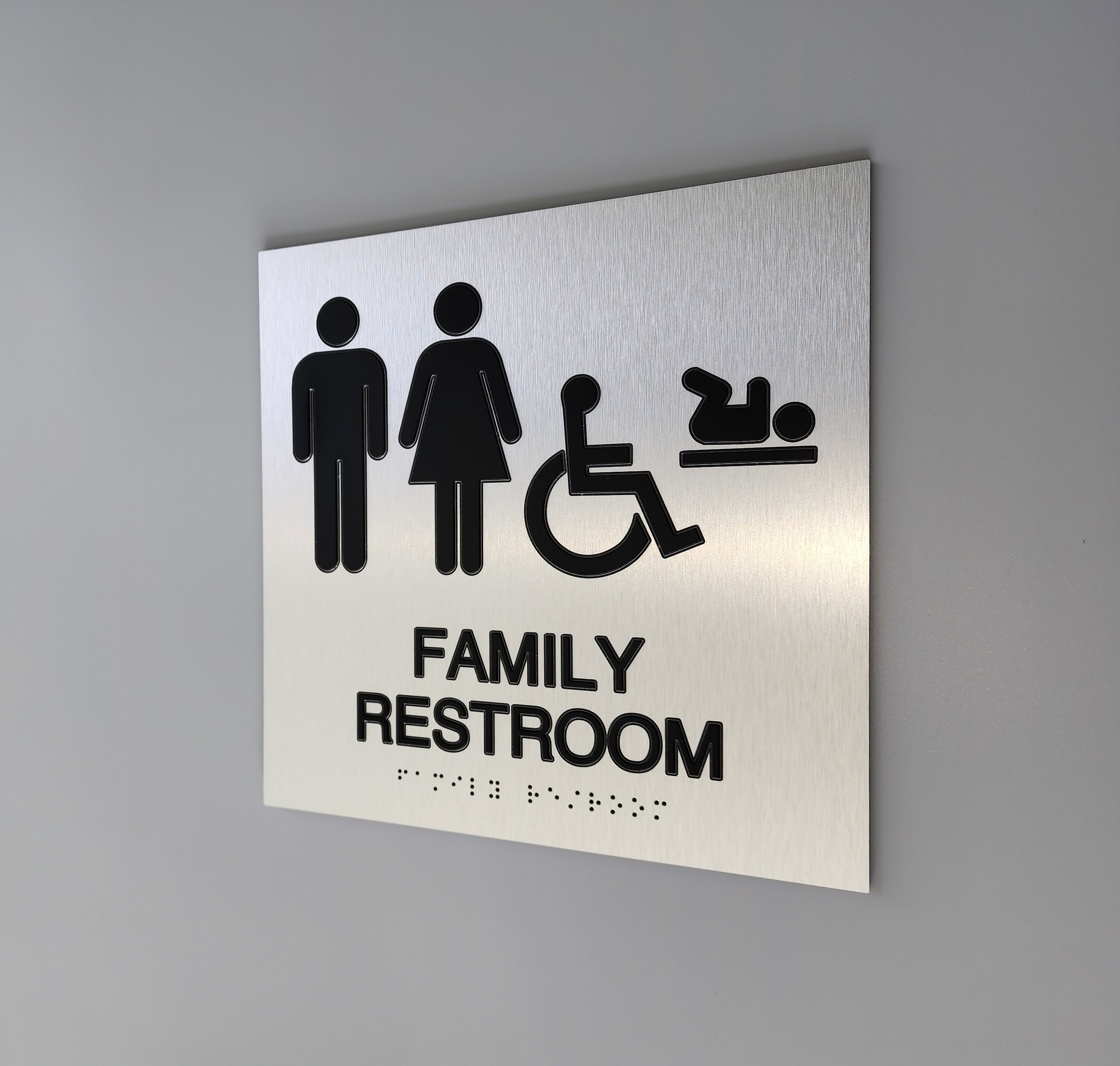 ADA compliant family restroom sign. Handicap accessible bathroom signs ...