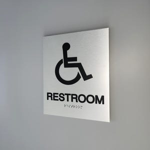 Accessible Unisex Bathroom Sign for Wheelchair Users - ADA Approved ...