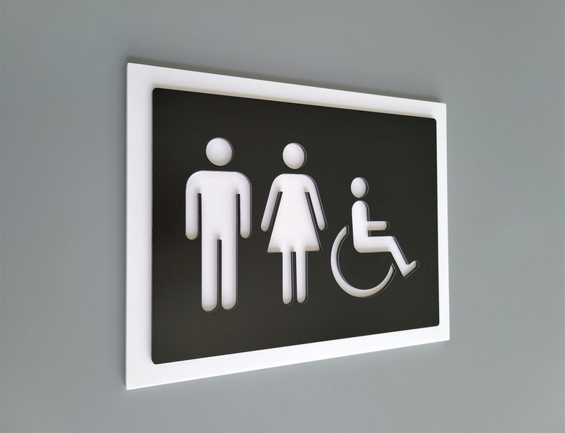 Accessible Restroom Signs. Handicap Accessible Bathroom - Etsy