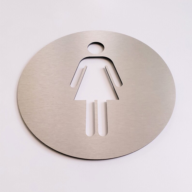 Female restroom door sign. Metal bathroom sign. Women's | Etsy