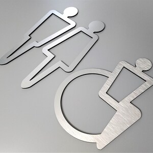 Set of 3 Modern Bathroom Figures. Man and Woman Cutout Symbols for ...