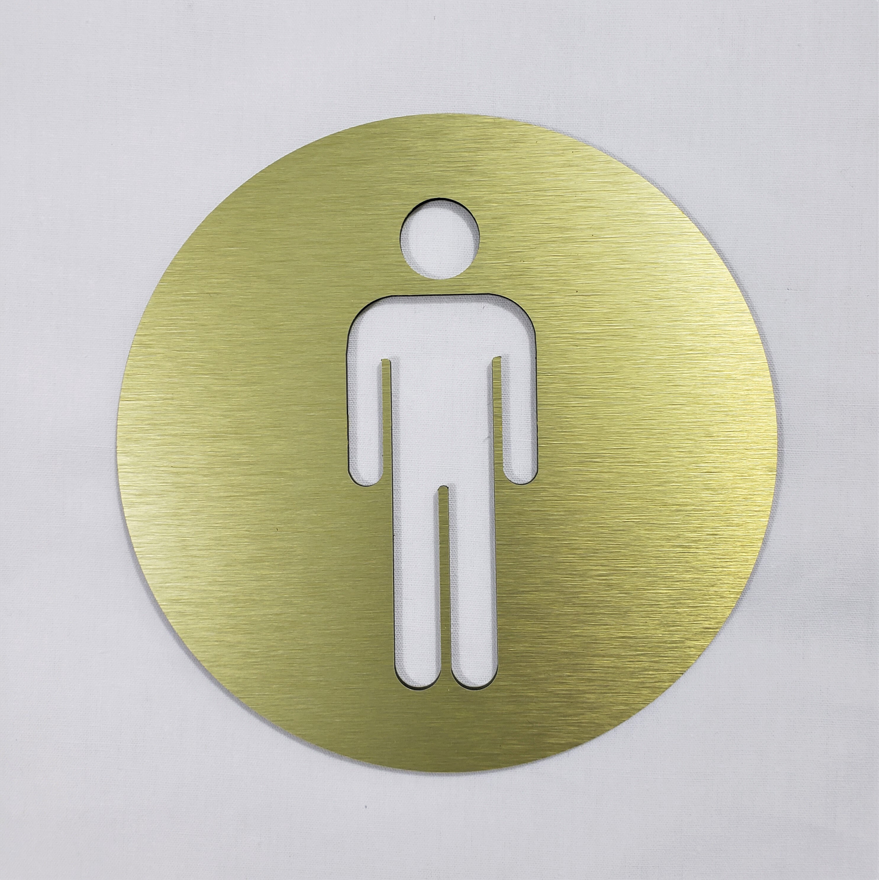 Male bathroom sign. Metal restroom door sign. Men's toilet. Modern ...
