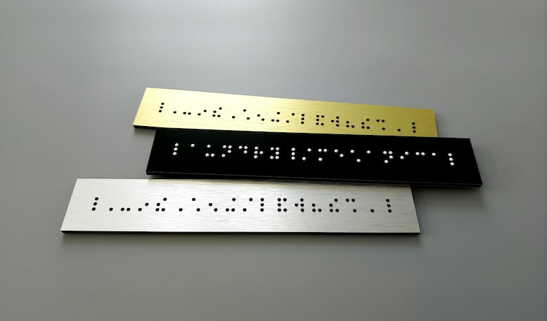 Custom Braille Plaques. Braille Signs With Custom Text. Grade 2 Domed ...