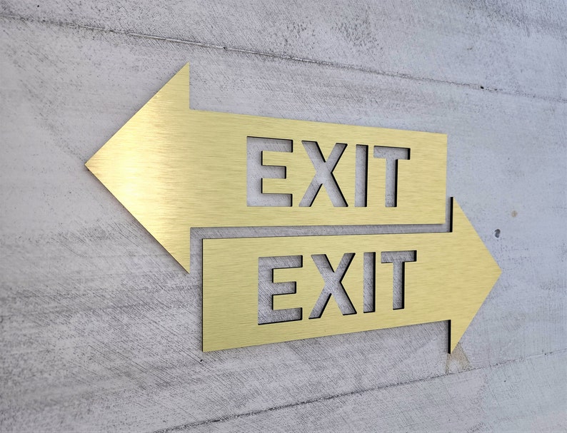 Directional Exit Sign. Exit Sign With Arrow. Arrow Signs. - Etsy