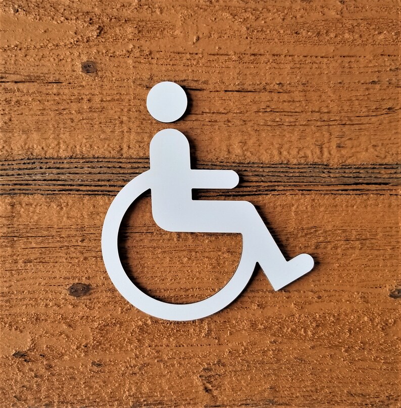 Metal Handicap Figure. Handicap Symbol. Bathroom Door Sign. - Etsy