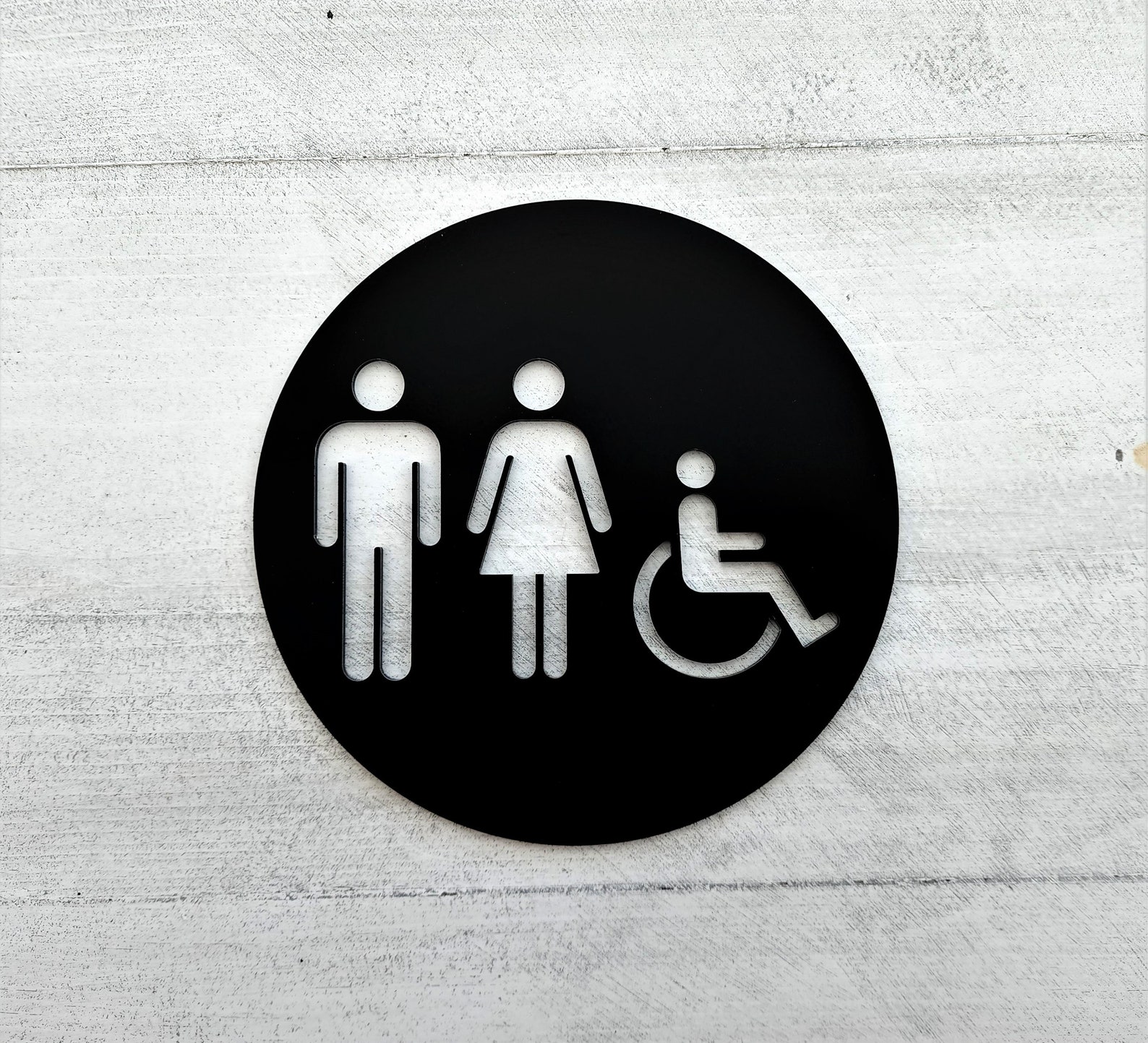 Gold Bathroom Sign. All Gender Restroom Door Sign. Unisex Toilet ...