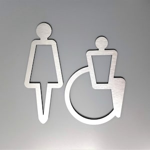 Female Restroom Figures - Set of 2. Handicap Accessible Bathroom Signs ...