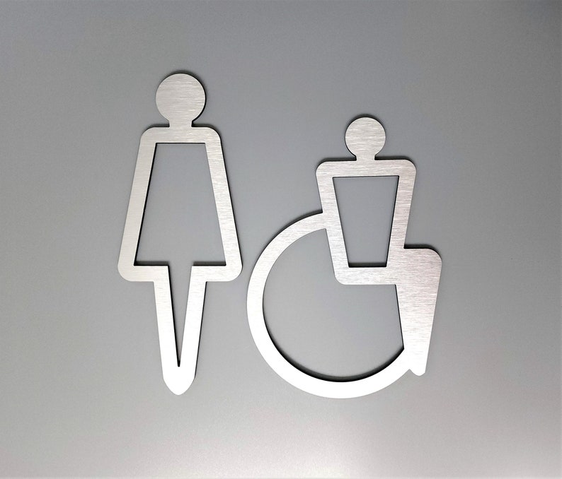 Female Restroom Figures Set of 2. Handicap Accessible - Etsy