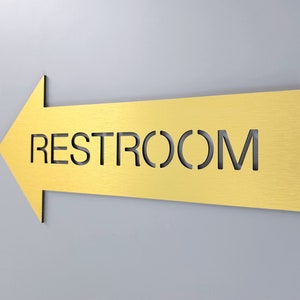 Restroom Sign With Arrow. Bathroom Signs. Wayfinding Sign. Information ...