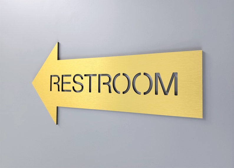 Restroom Sign With Arrow. Bathroom Signs. Wayfinding Sign. - Etsy