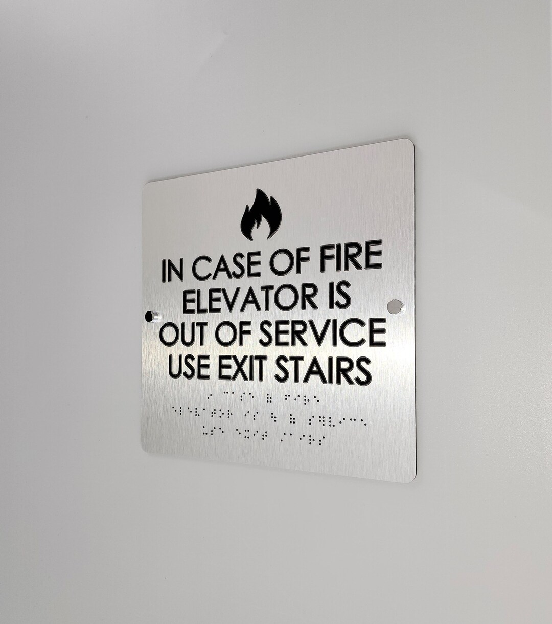 In Case of Fire Use Stairs ADA Sign. Fire Emergency Signs. - Etsy