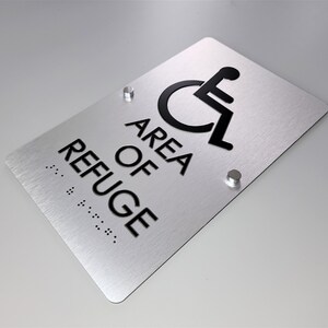 Area of Refuge ADA Compliant Sign. Fire Emergency Signs. Safety Signage ...
