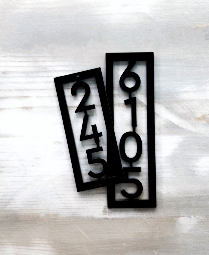 Vertical Number Signs. Custom Vertical Number Plaque. Modern Apartment ...