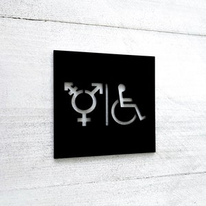 Handicap Accessible Gender-neutral Bathroom Sign. Gender Neutral Symbol ...