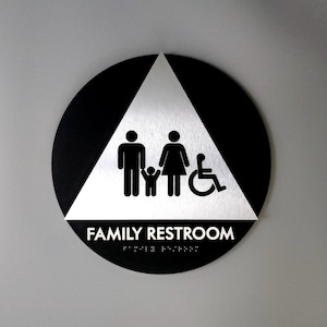 California Title 24 Family Restroom Door Sign. AB 1732 Restroom Signs ...