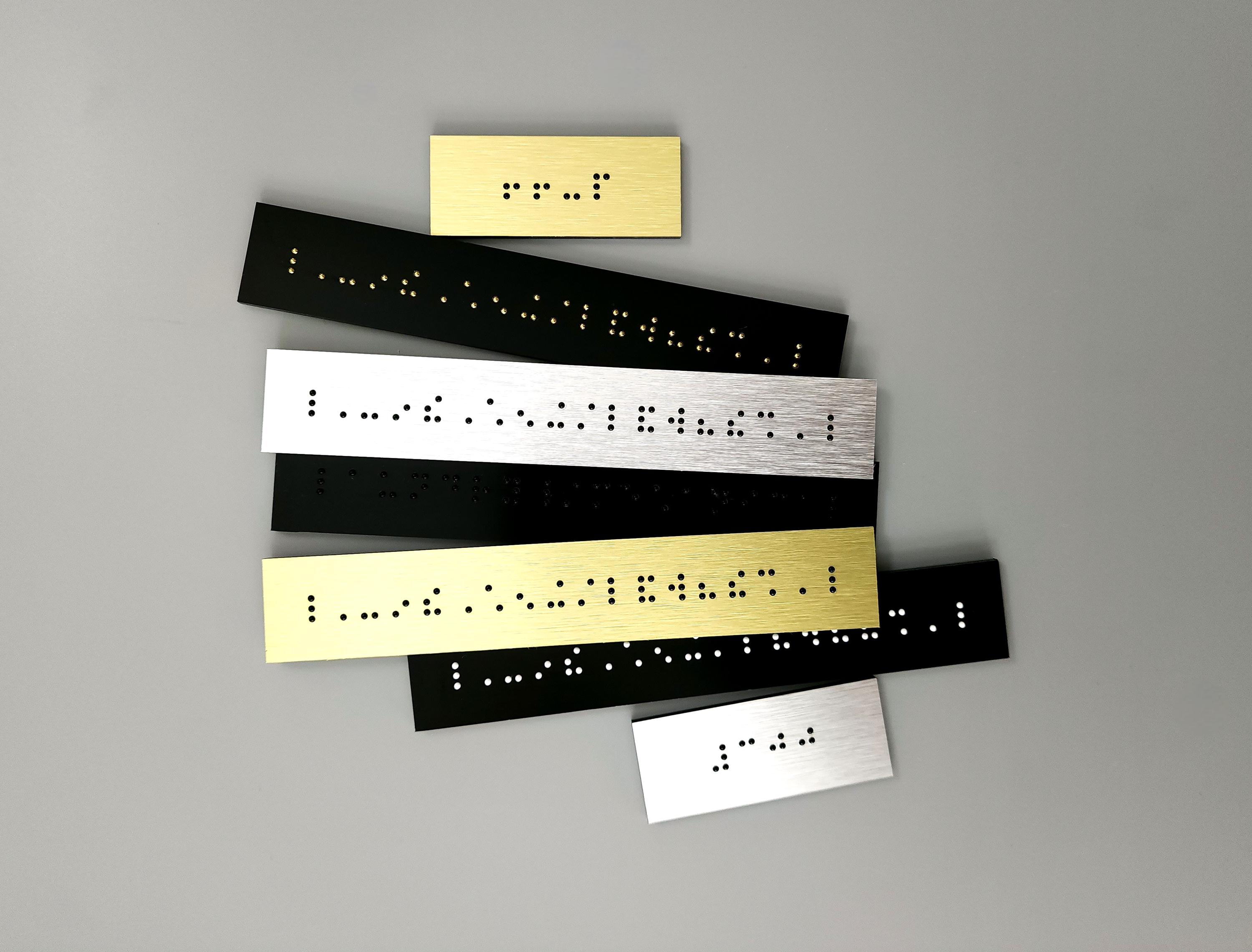 Custom Braille plaques. Braille signs with custom text. Grade 2 domed ...