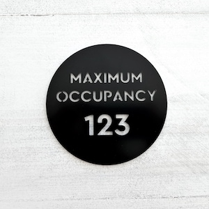 Maximum Occupancy Sign. Maximum Capacity Sign for Business. Room ...
