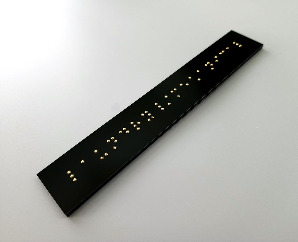 Custom Braille Plaques. Braille Signs With Custom Text. Grade 2 Domed ...