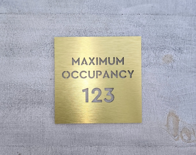 Maximum Occupancy Sign, Maximum Room Occupancy, Hotel, Restaurant ...