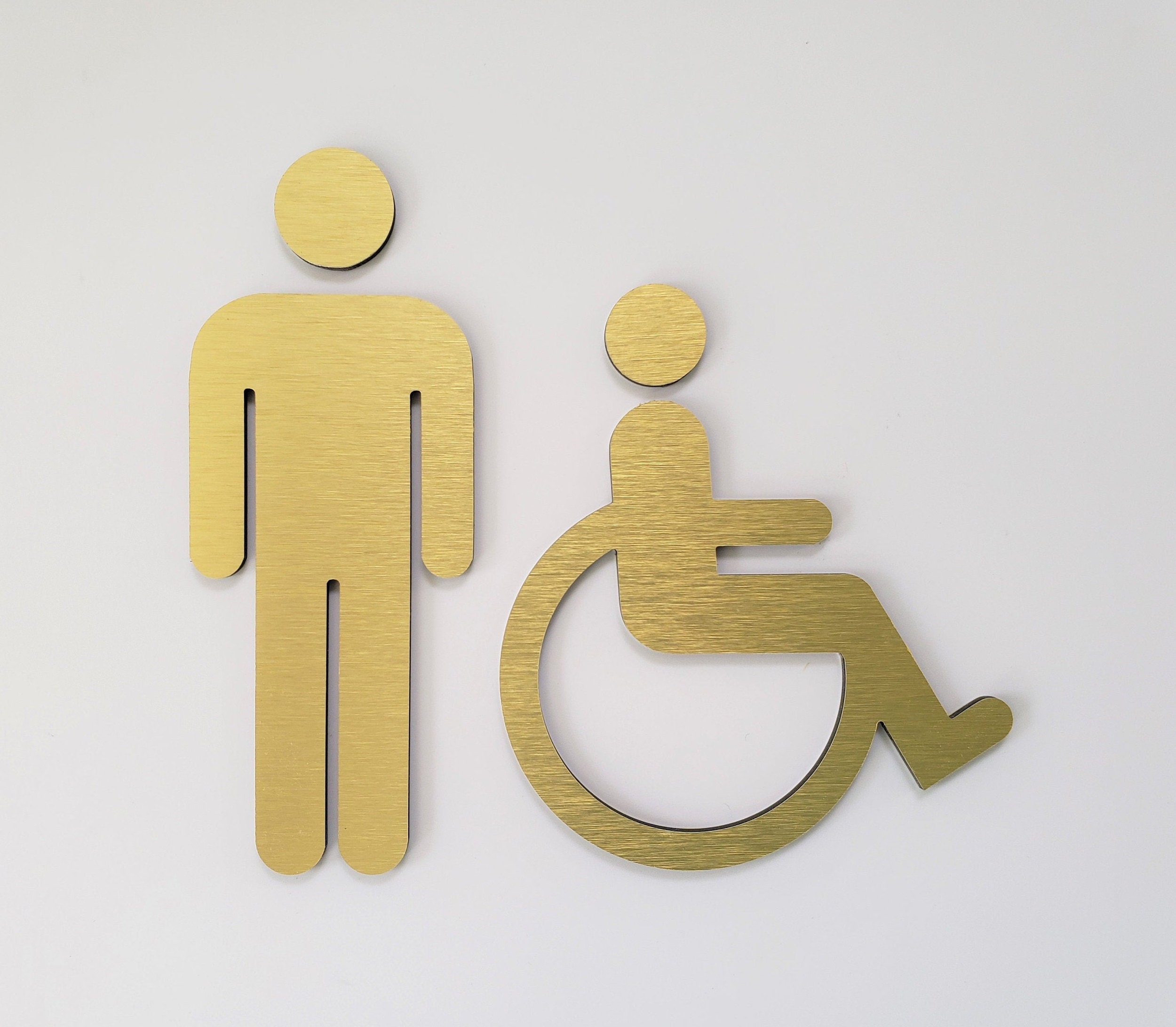 Male bathroom figures - set of 2. Handicap accessible restroom sign ...