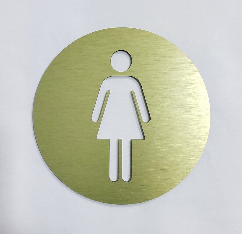 Female restroom door sign. Metal bathroom sign. Women's | Etsy
