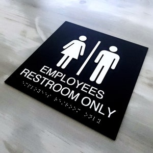 Employees' Restroom Only Sign. ADA Compliant Bathroom Signs. Employees ...