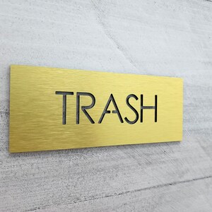Trash and Recycle Aluminum Signs. 2"x5" Garbage Signs. Trash Can ...