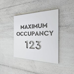 Maximum Occupancy Signs for Business. Maximum Capacity Sign. Room ...