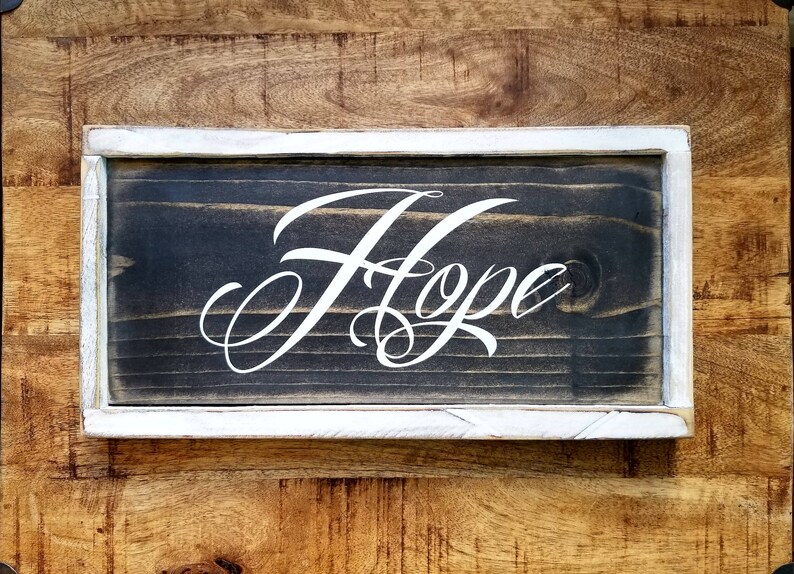 Hope Sign. Rustic Wooden Hope Sign. Farmhouse Framed Hope | Etsy