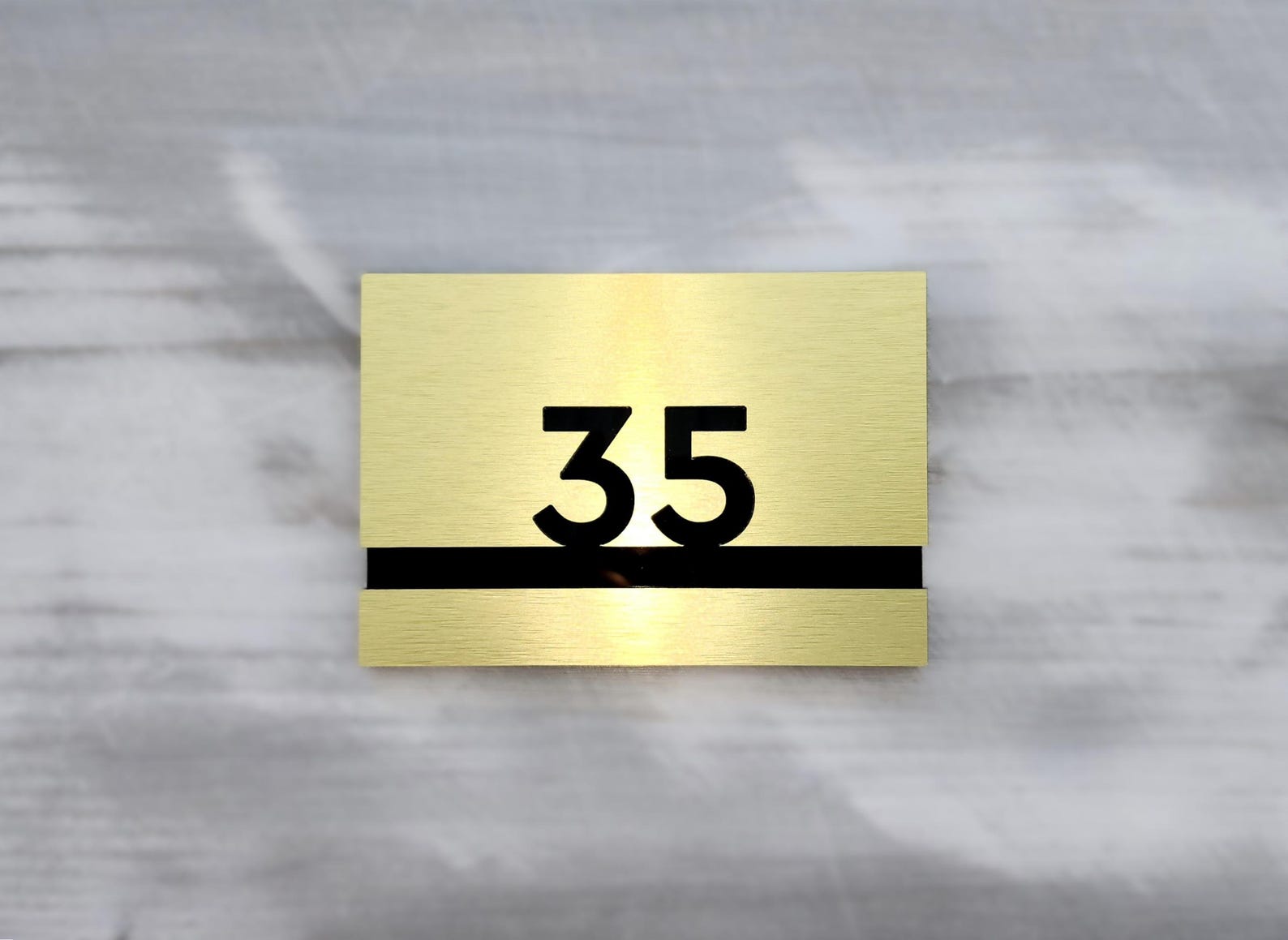 Brushed Gold Number Signs. Custom Door Numbers. Apartment Number Signs ...
