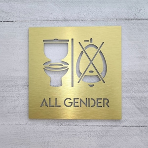 All Gender Bathroom Without Urinal. Bathroom Signs for Business. Sign ...