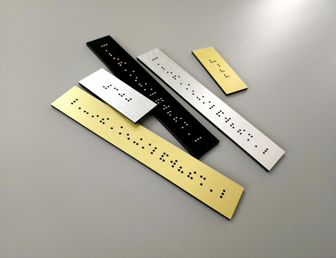 Custom Braille Plaques. Braille Signs With Custom Text. Grade 2 Domed ...
