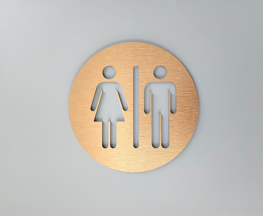 6-inch Bronze Male/female Sign. All Gender Restroom Signs. Male and ...