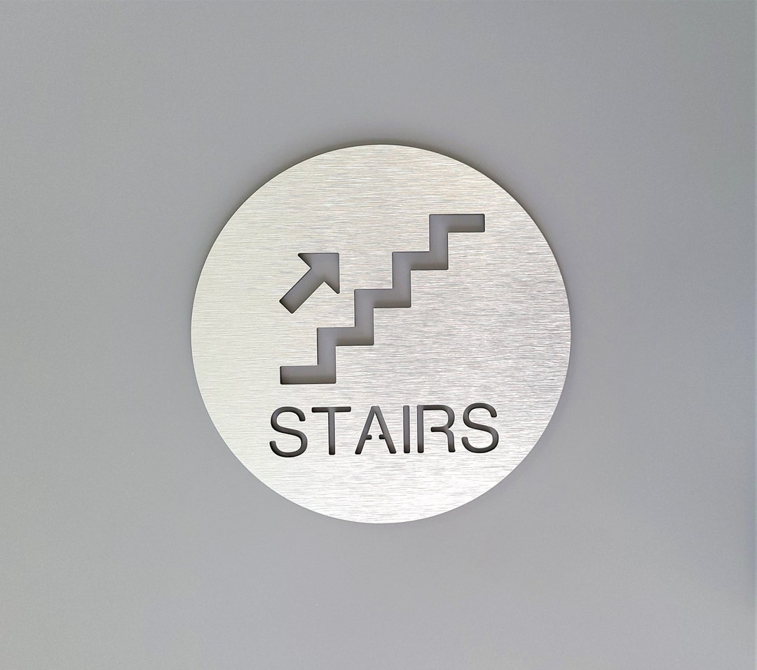 Stairs Arrow Sign. Information Signs. Directional Stairs Signs ...