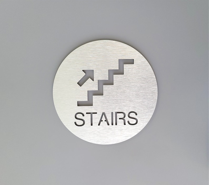 Stairs Arrow Sign. Information Signs. Directional Stairs Signs ...