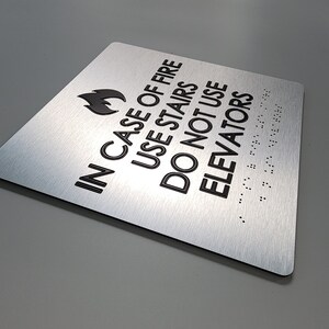 In Case of Fire Use Stairs Sign. ADA Compliant Fire Emergency Signs ...