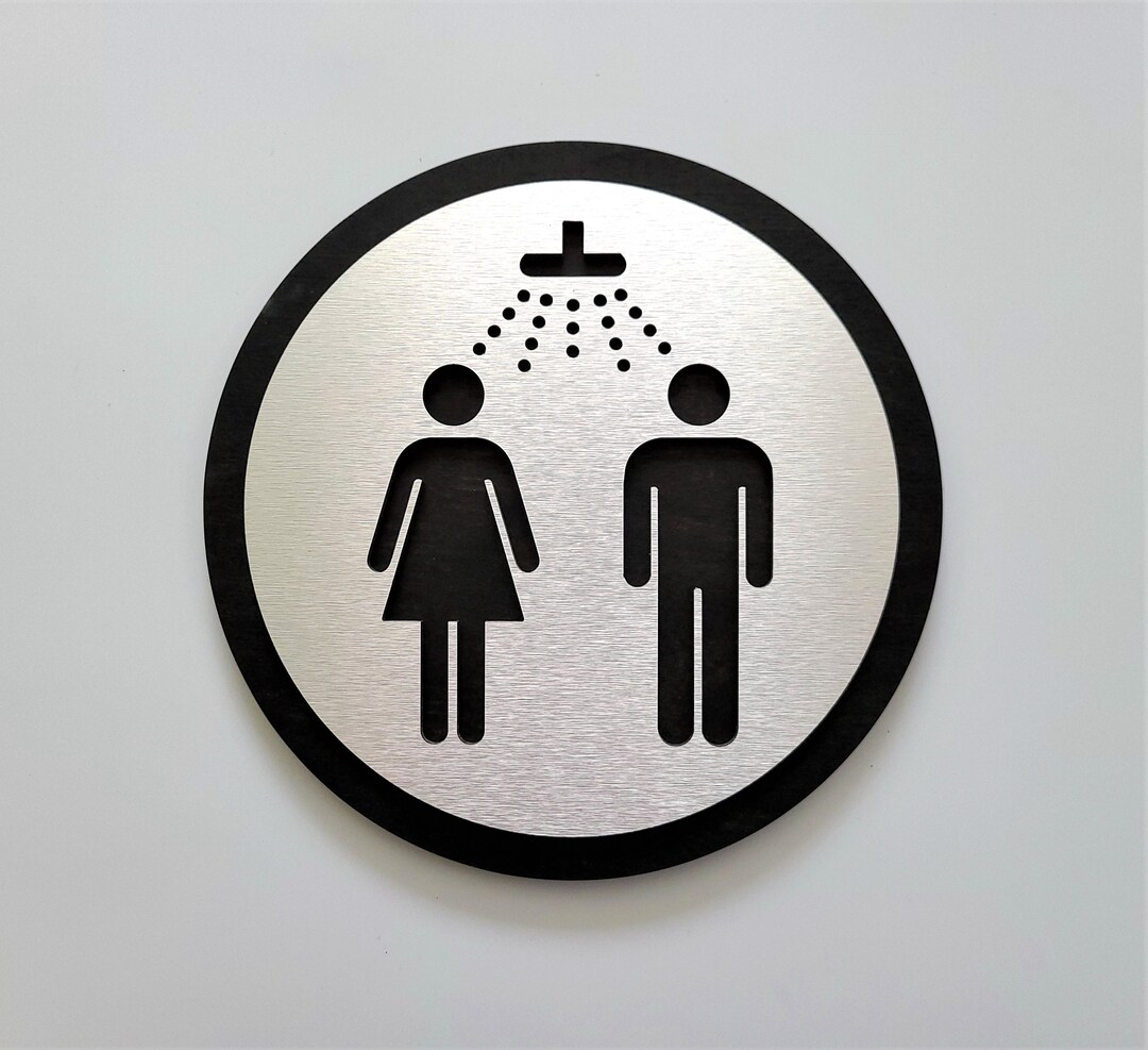Shower Room Sign. All Gender Shower Door Sign. Shower Room Signage for ...