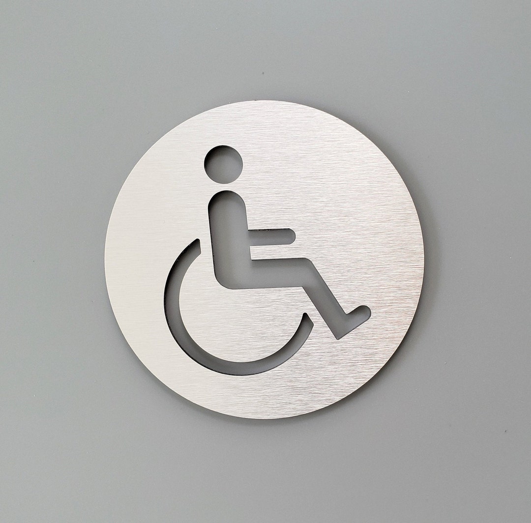 Metal Handicap Door Sign. Handicapped Restroom Sign. Bathroom. Toilet ...