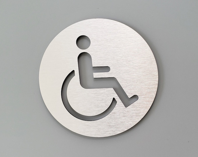 Metal Handicap Door Sign. Handicapped Restroom Sign. Bathroom. - Etsy