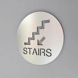 Stairs Arrow Sign. Information Signs. Directional Stairs Signs ...