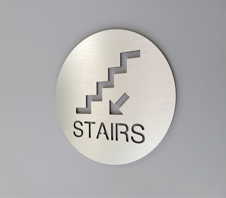 Stairs Arrow Sign. Information Signs. Directional Stairs Signs ...