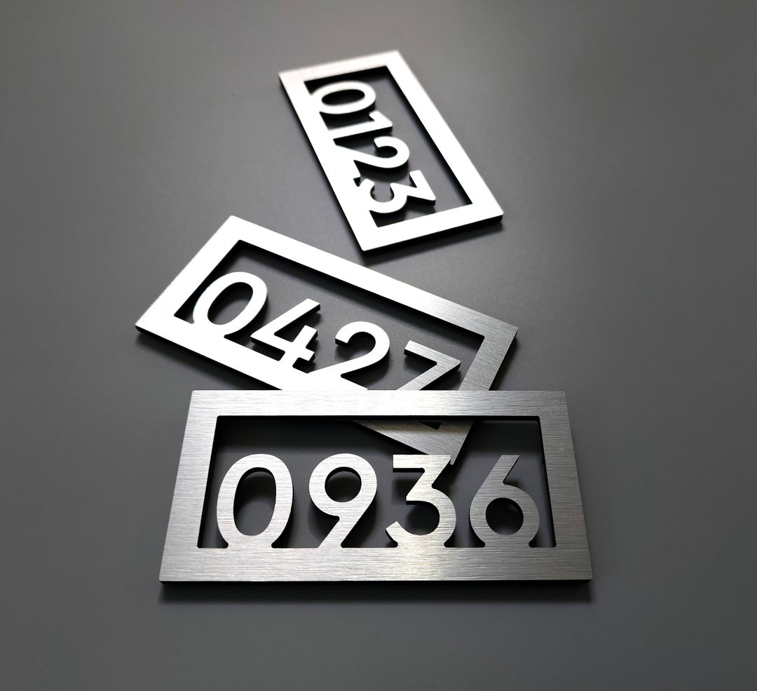 Custom Apartment Number Signs. Modern Apartment Numbers. Hotel Room ...