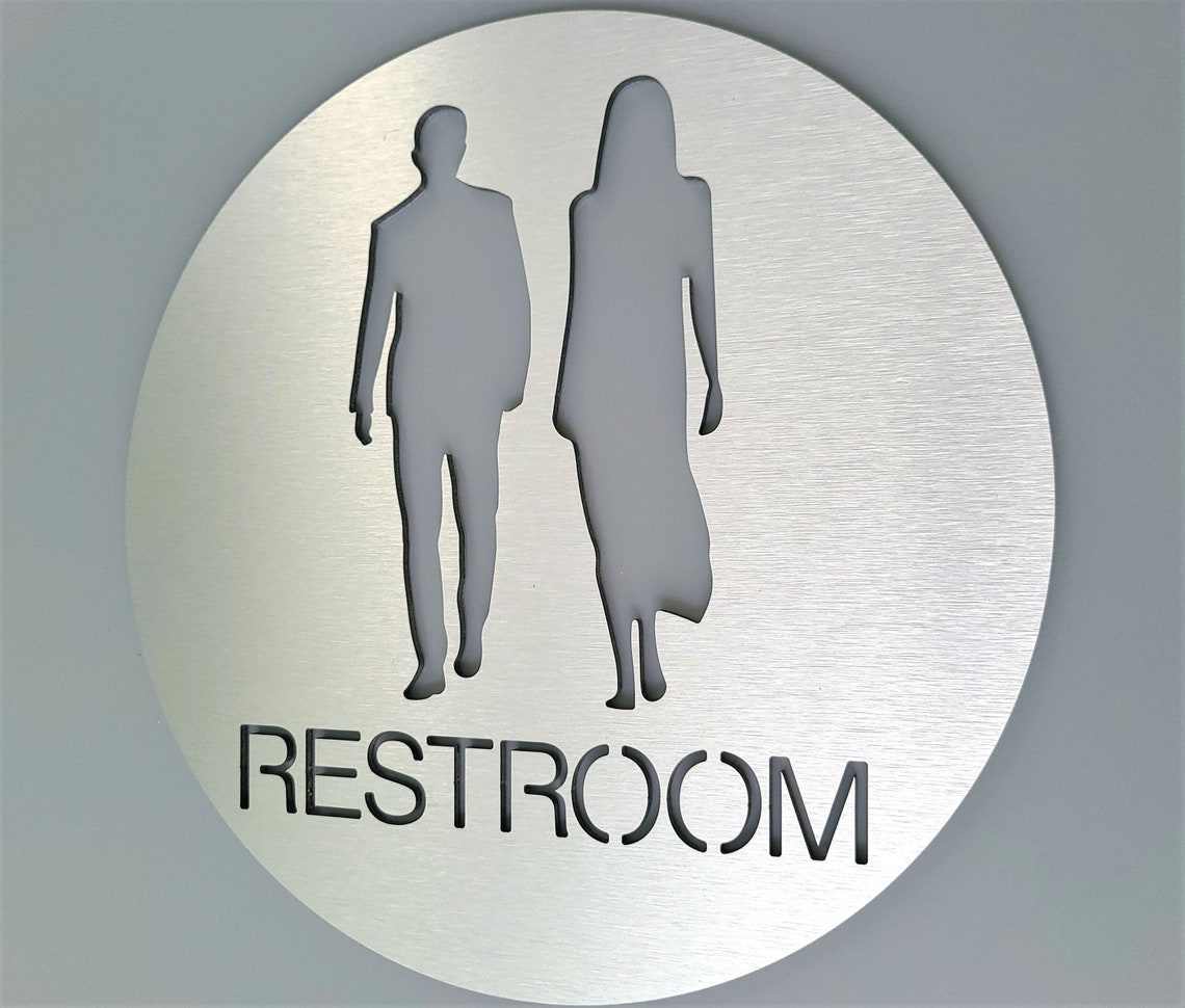 Contemporary Bathroom Sign. Restroom Sign. Male Female Toilet. All ...